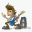 Funky man playing bass / Drawing | ai illustrator file | US$5.00 each ...