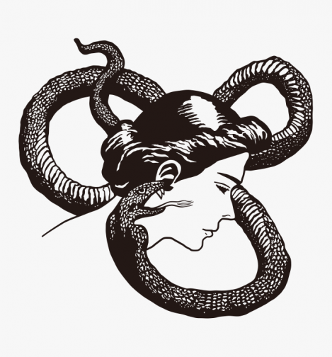 Whispering of a snake - deceptive woman drawing | ai illustrator file ...