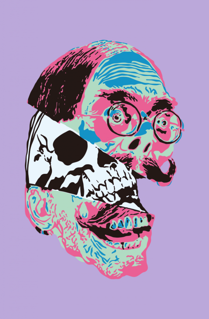 A crazy man and his skull - Drawing | ai illustrator file | US$5.00 ...