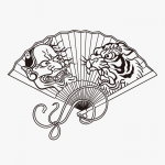 Hannya and Tiger Fans - illustration | ai illustrator file | US$5.00 ...