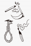 Set of tattoo sketch - rope, matches, sickle - illustration | ai ...