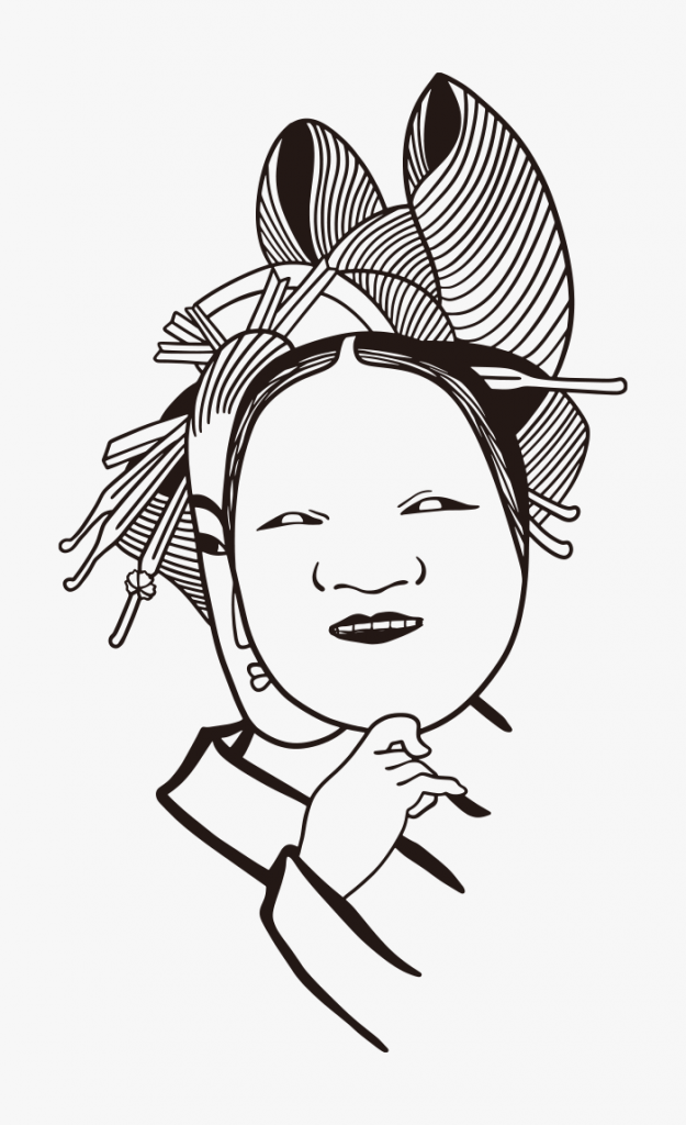 Woman with a Noh mask - illustration | ai illustrator file | US$5.00 ...