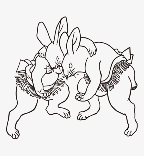 Ukiyoe of Rabbit "Rabbit Sumo" / Utagawa Yoshifuji 03 | ai illustrator ...