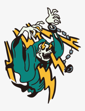 Grim Reaper struck by lightning / illustration | ai illustrator file ...