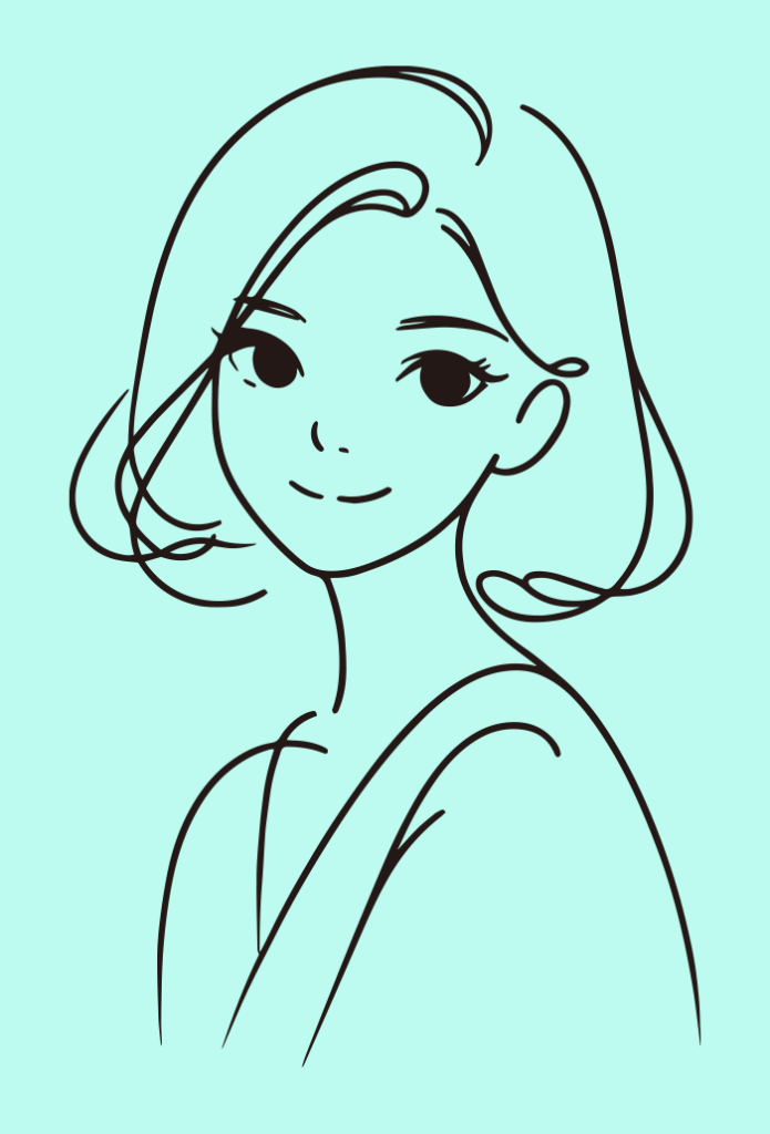 Line drawing of a cute woman 02 | ai illustrator file | US$5.00 each ...