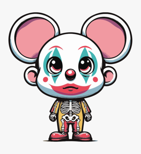 Cute clown with mouse ears / illustration | ai illustrator file | US$5. ...