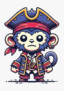 Captain monkey pirate / illustration | ai illustrator file | US$5.00 ...